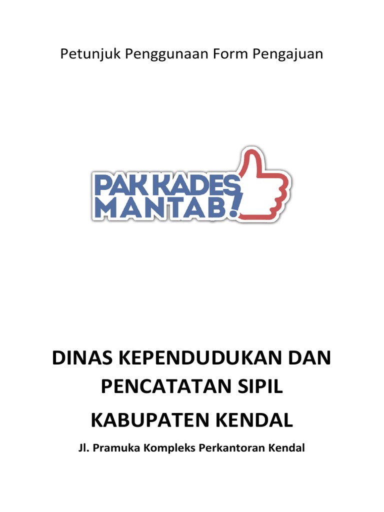 Petunjuk Penggunaan Form Pengajuan PAK KADES MANTAB | PDF