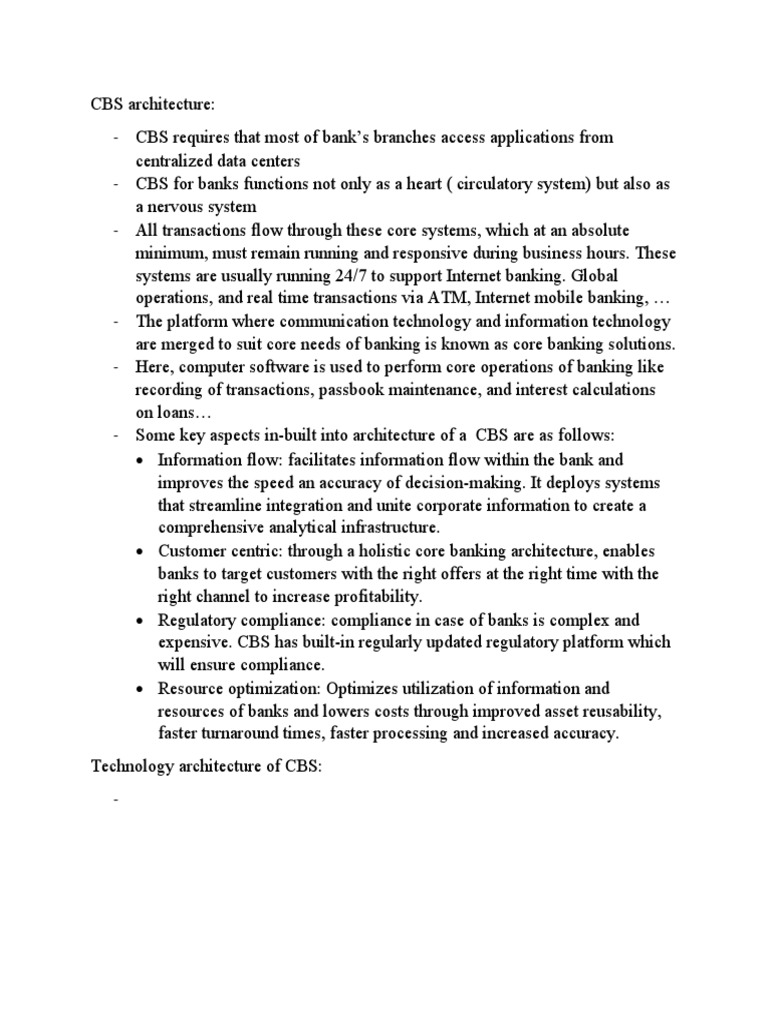 CBS Architecture | PDF