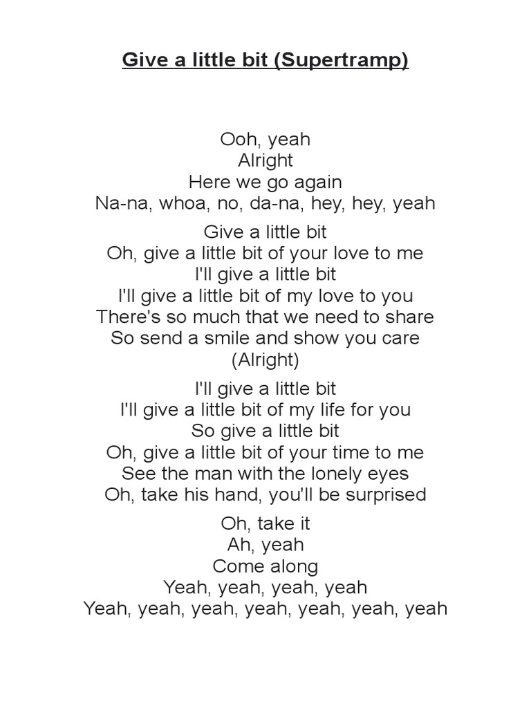 Give A Little Bit | PDF