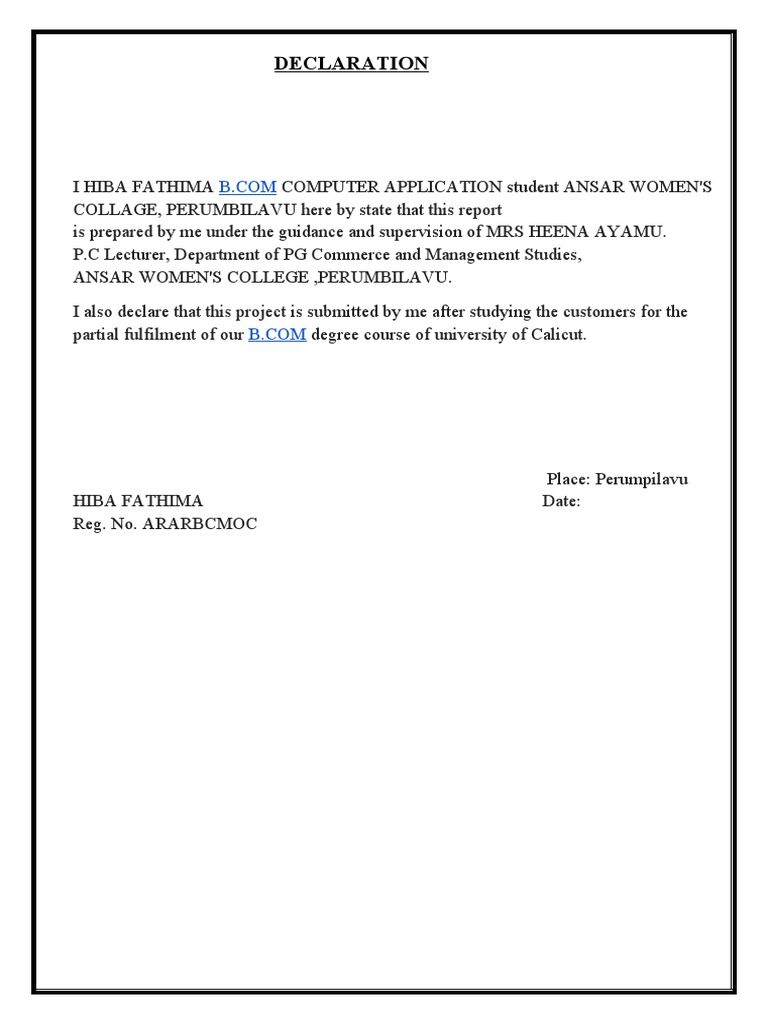 Hiba Project Bcom | PDF