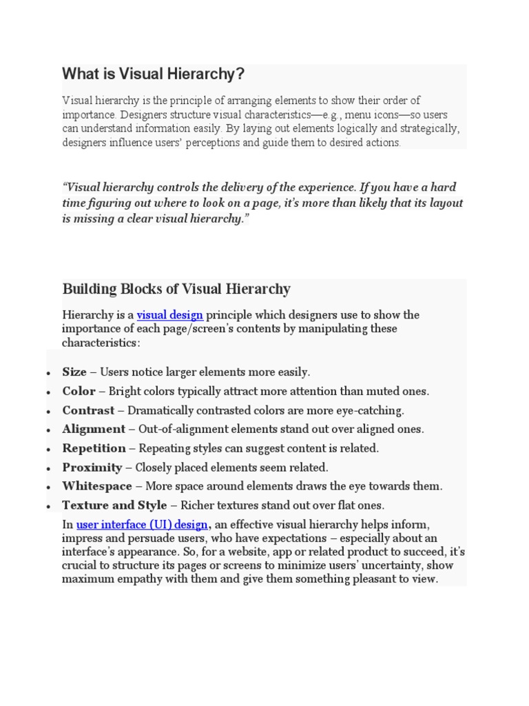 What Is Visual Hierarchy | PDF | Software Engineering | Computer Science