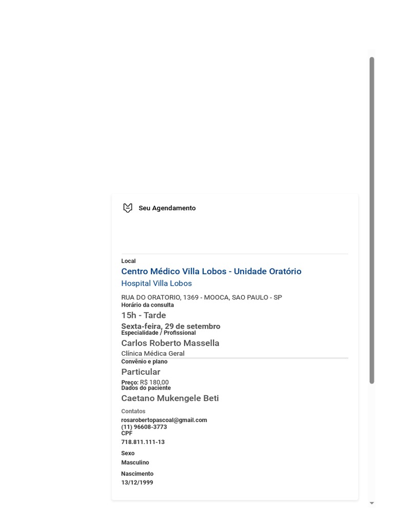 Agendado Com Sucesso - Agendamento de Consultas - Rede D'Or São Luiz | PDF