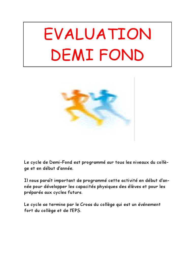 Fiche 9 Demi Fond | PDF