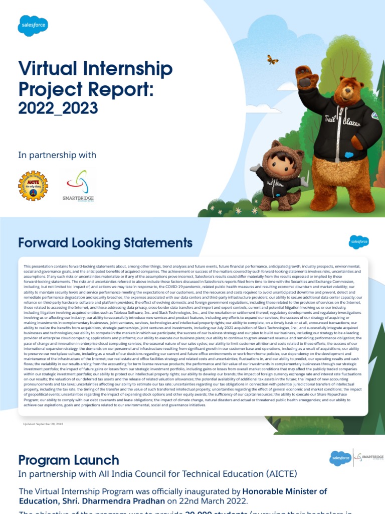 Salesforce Virtual Internship Project Report 2022 2023 Download Free Pdf Investing