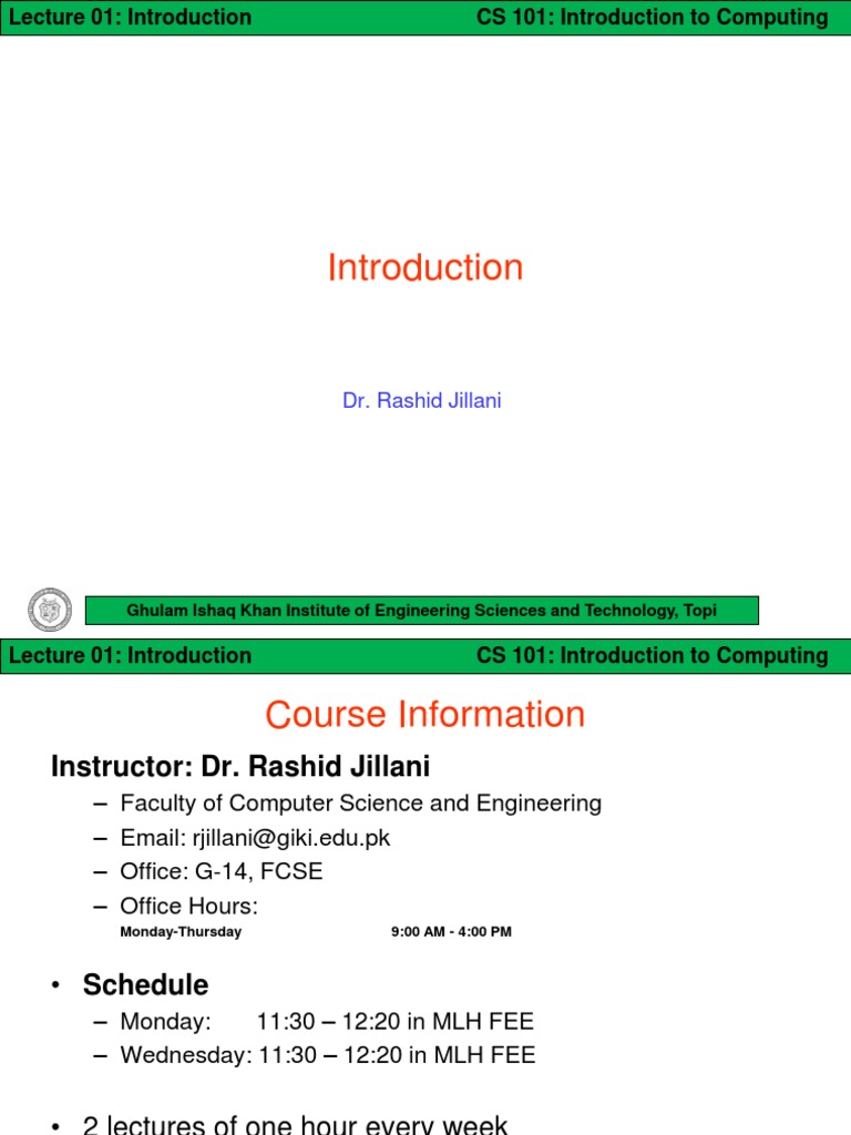 ITC Lect 01 [Introduction] | PDF