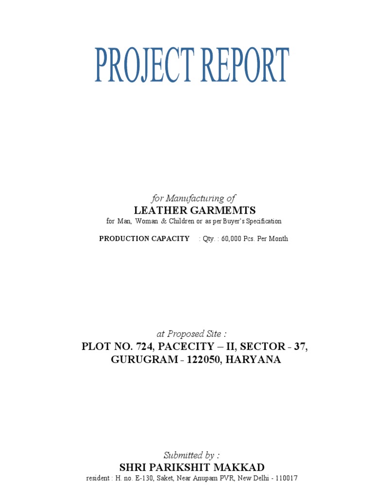 Leather - Garment Project Report | PDF