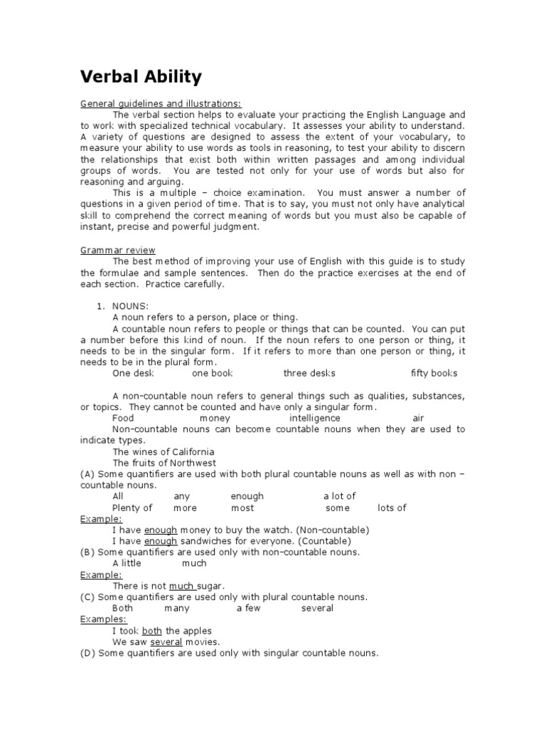 Verbal Ability-Tutorial-4 | PDF | Plural | Grammatical Number