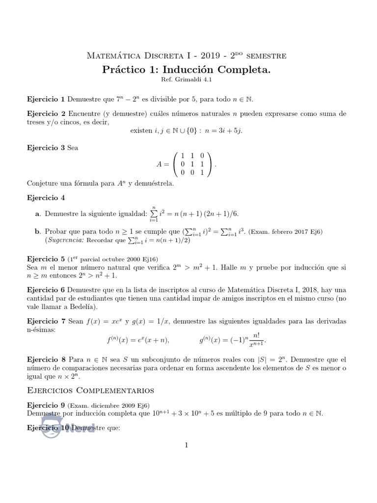 Ejercicios Resueltos Discreta 1 | Descargar gratis PDF | Matemáticas discretas | Álgebra