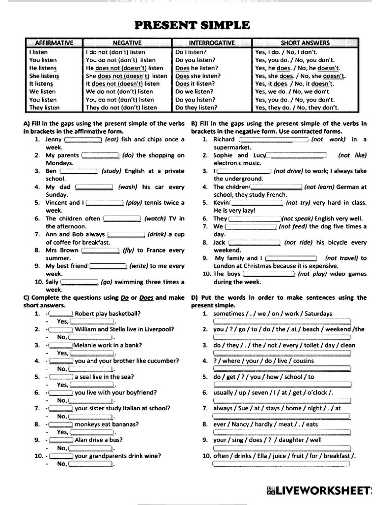 Present Simple | PDF