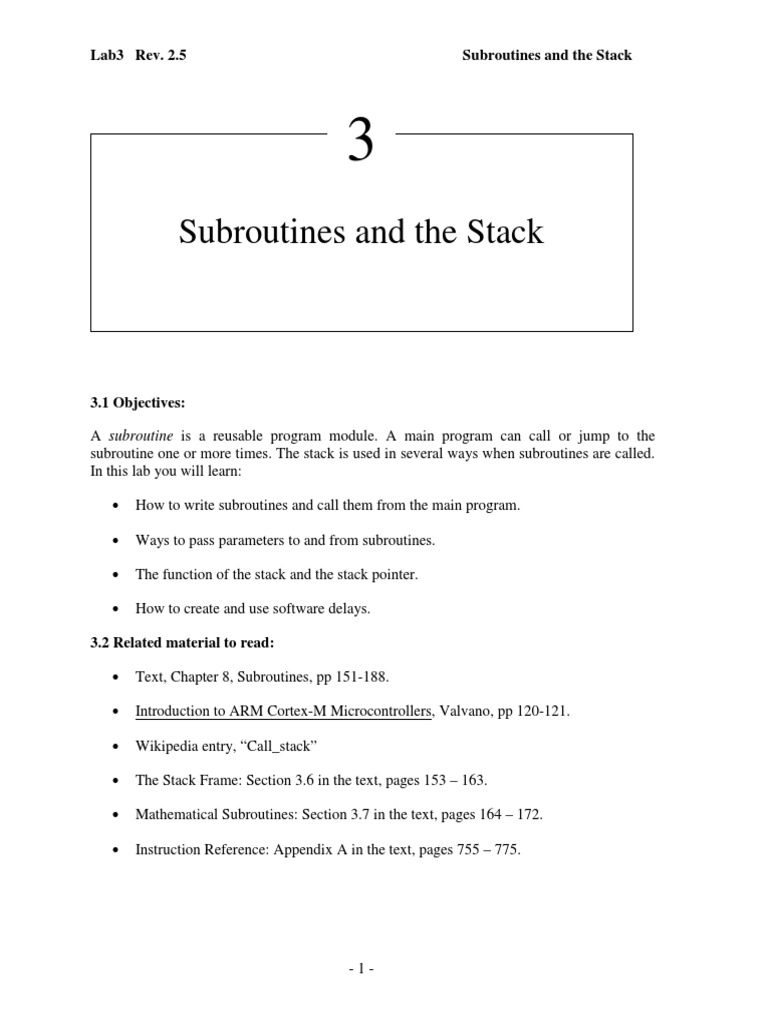 Stack and Subroutine Ch1 | PDF | Pointer (Computer Programming) | Computing Stack and Subroutine Ch1 | PDF | Pointer (Computer Programming) | Computing