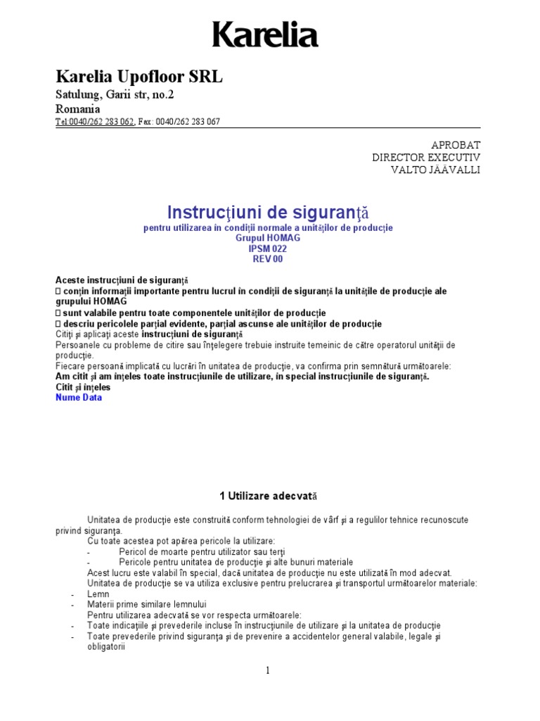 22 Instructiuni Utilizare Homag | PDF