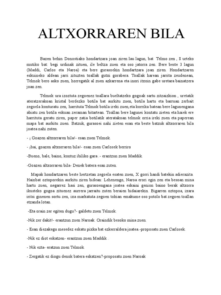 Altxorraren Bila | PDF
