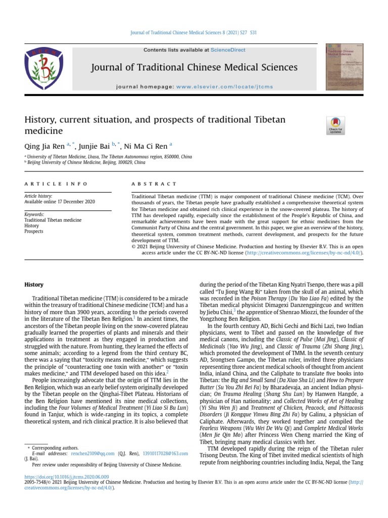 History, Current Situation, and Prospects of Traditional Tibetan ...