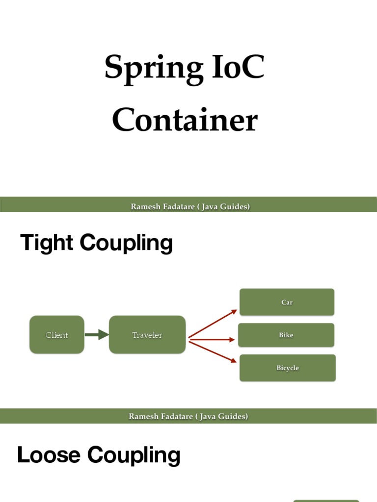 Spring Ioc Container Class Notes Pdf Object Oriented Programming Computer Engineering