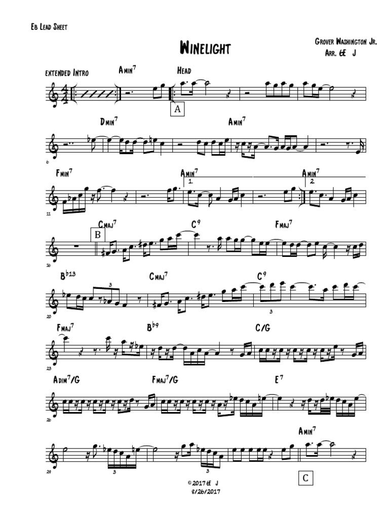 Winelight Chords and Lead Sheet | PDF