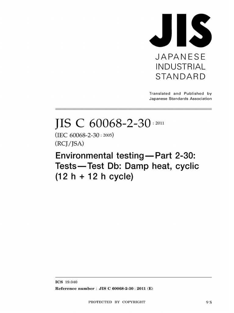 Jis C60068-2-30-2011 | PDF