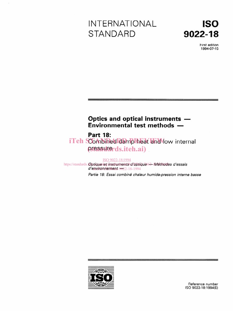Iso 9022 18 1994 | PDF