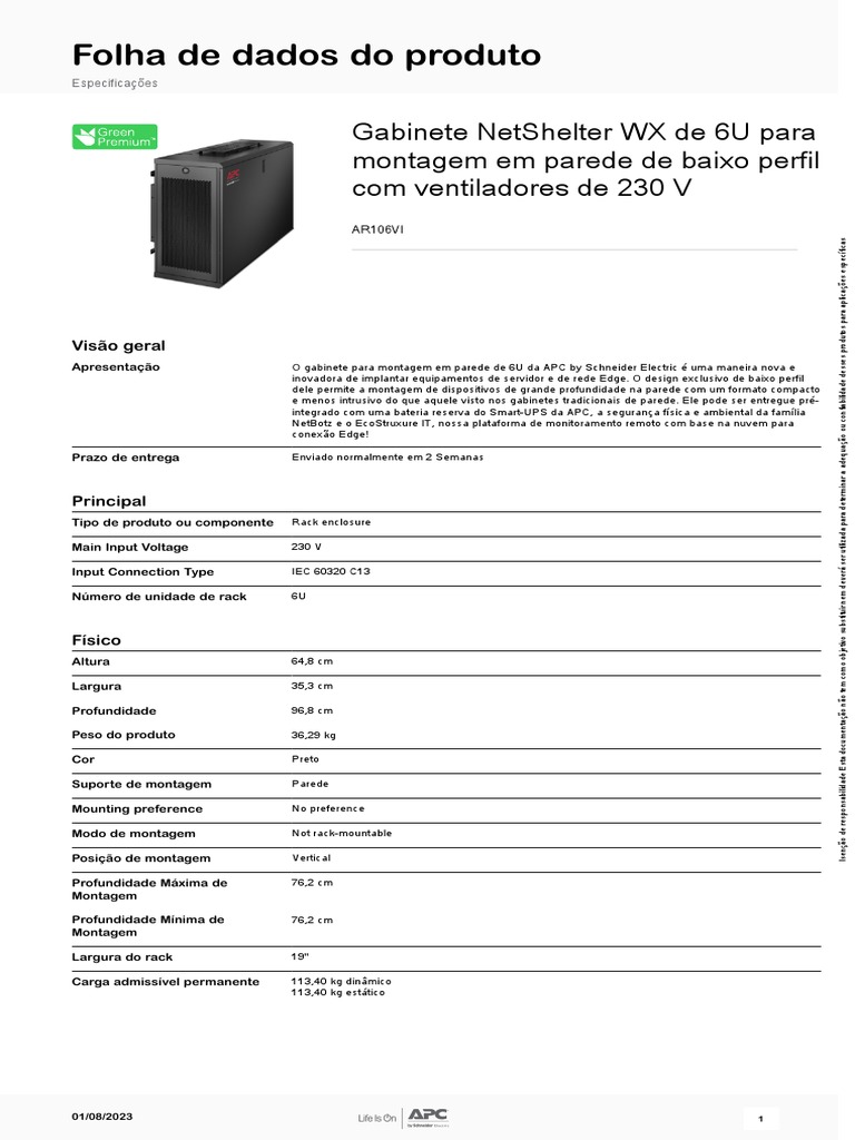 NetShelter Wall-Mount Enclosures - AR106VI | PDF