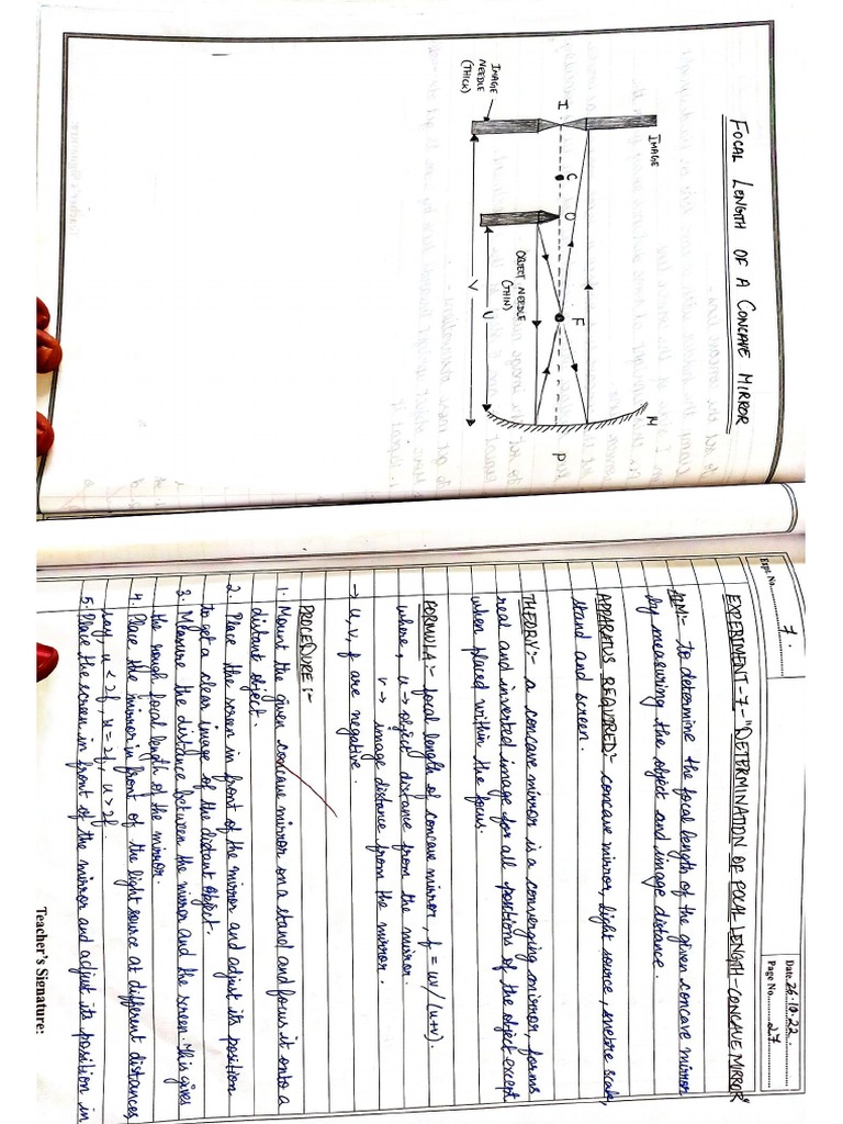 Concave Mirror Expt - 7 Class12 | PDF Concave Mirror Expt - 7 Class12 | PDF