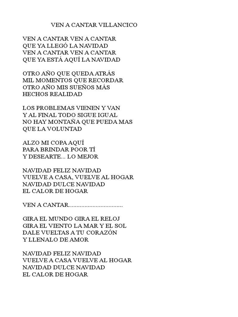 Ven A Cantar Villancico | PDF