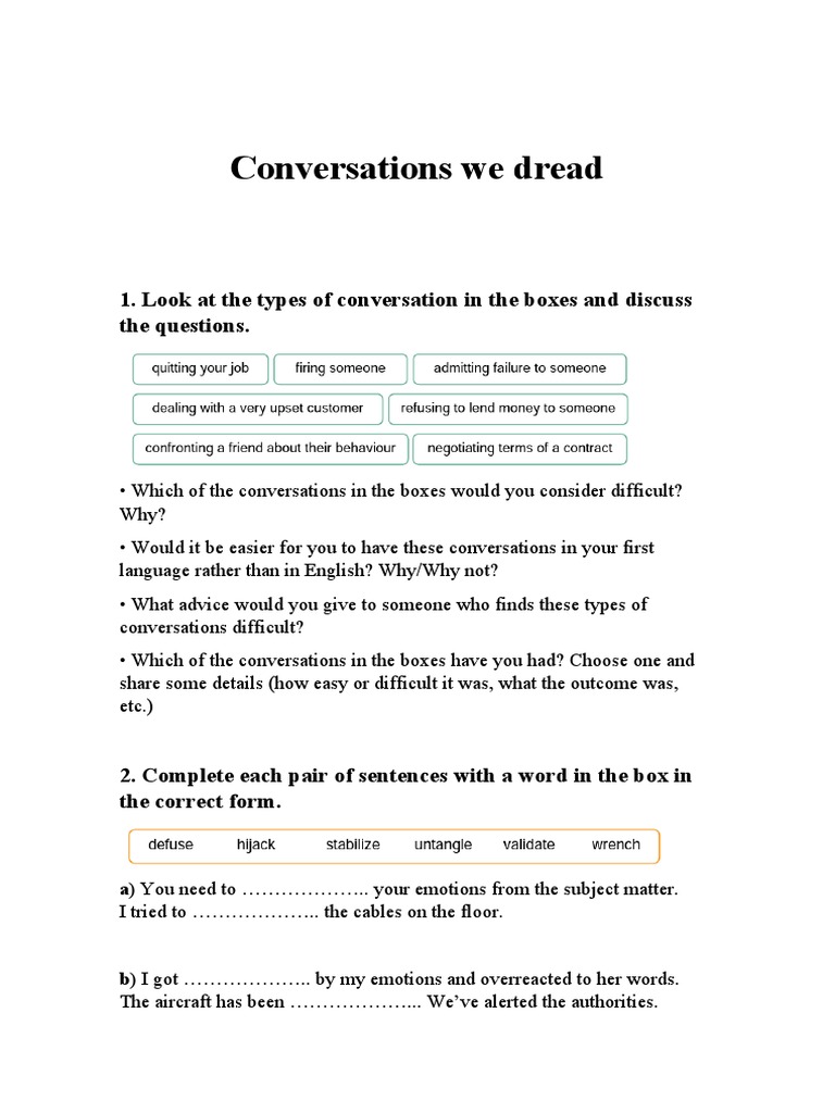 Conversations We Dread | PDF