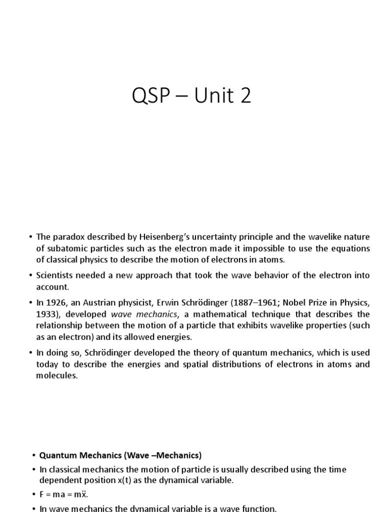 QSP - Unit 2 | PDF
