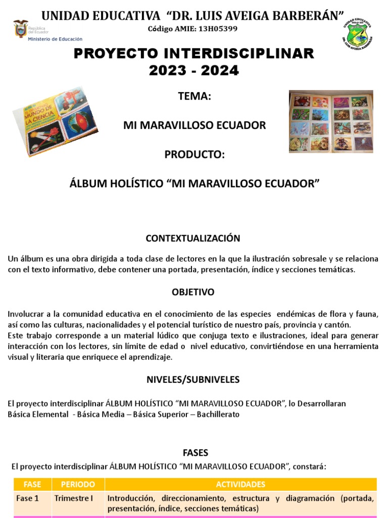 Proyecto Interdisciplinar | PDF | Aprendizaje