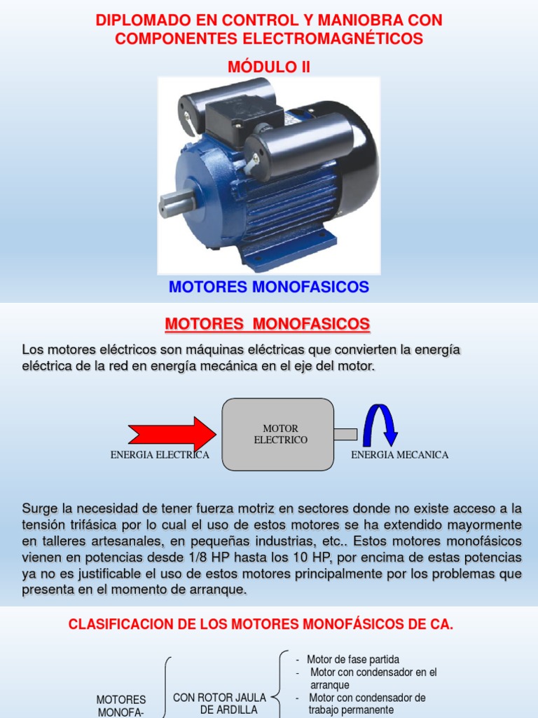 Motores Monofasicos | PDF | Motor eléctrico | Inductor