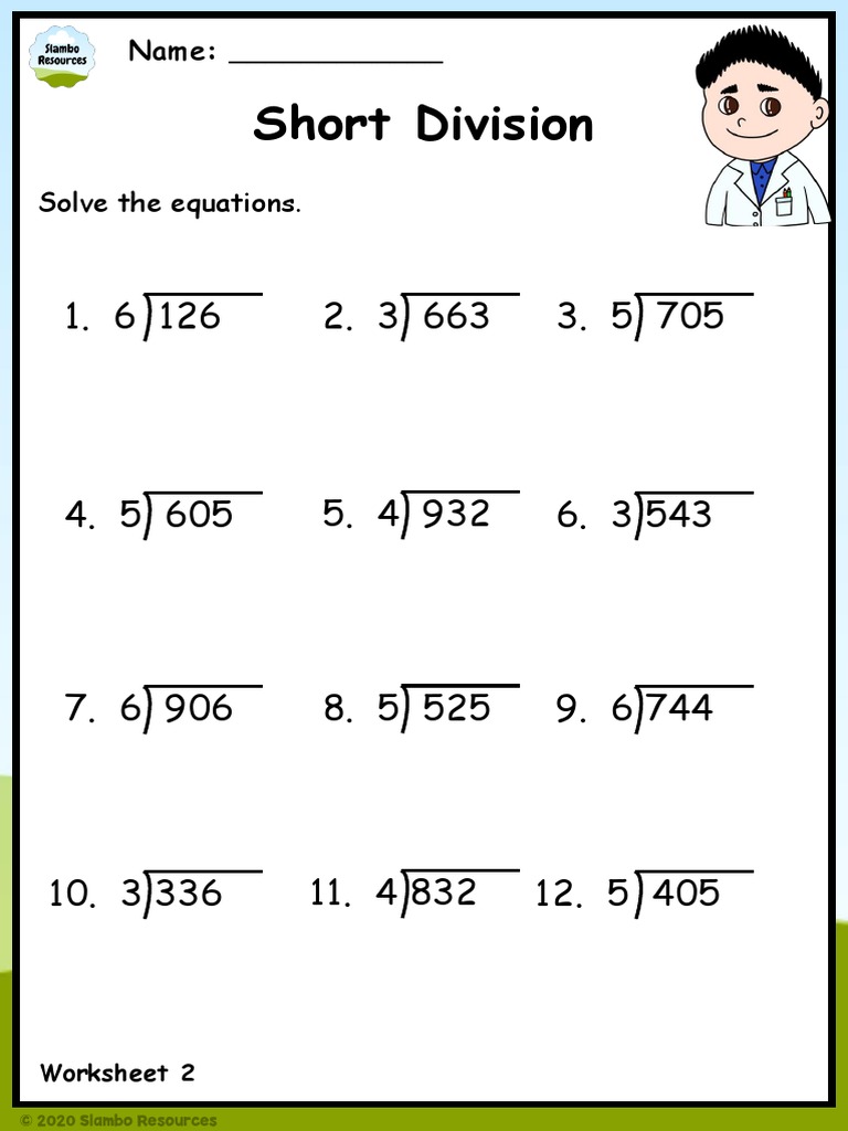 Grade 3 Division Worksheet 2 | PDF