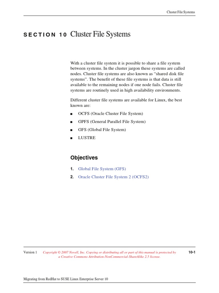 Cluster File Systems: Section 10 | PDF | Unix | Data Management