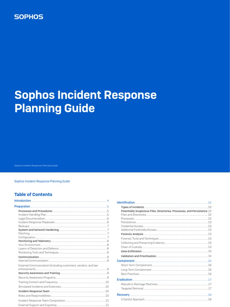 Sophos Incident Response Guide | PDF | Security | Computer Security