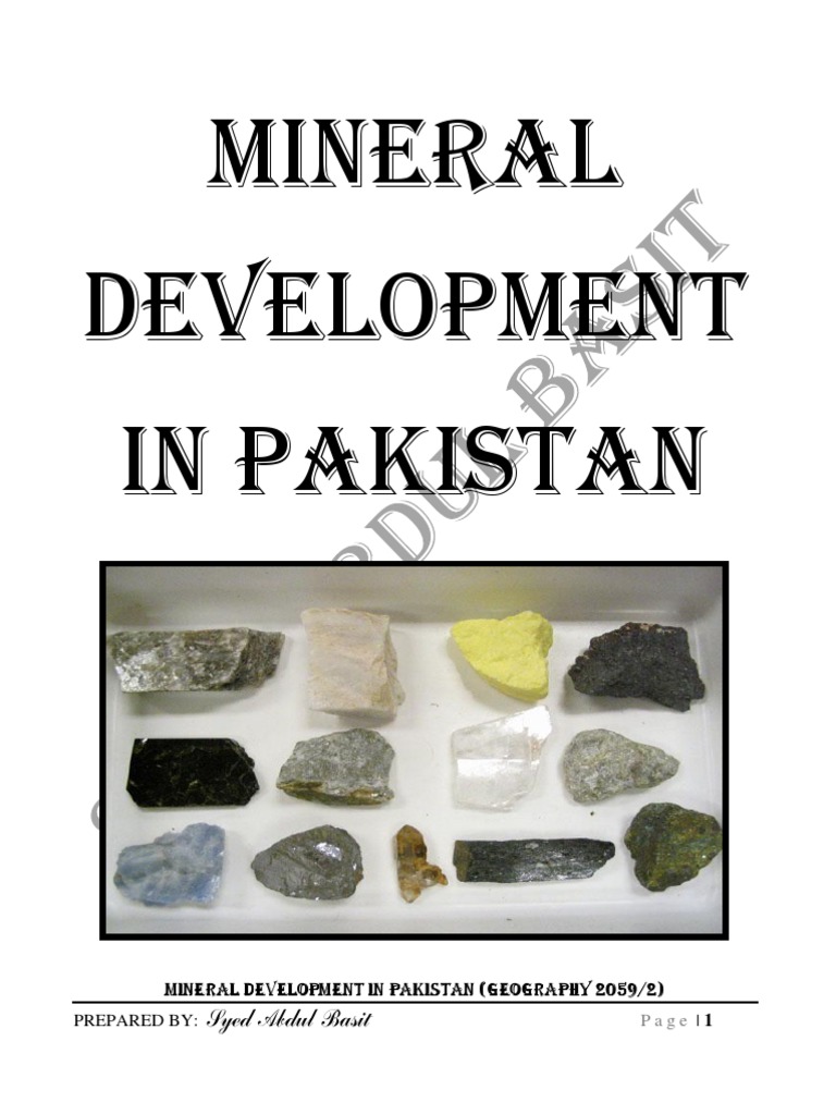 Mineral Development in Pakistan | PDF