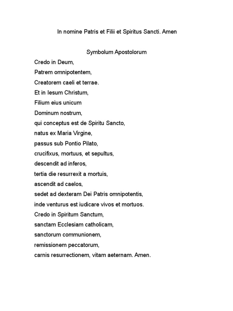 Symbolum Apostolorum | PDF