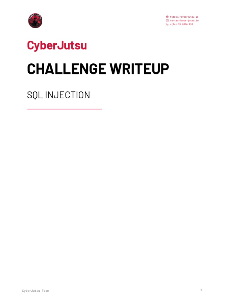 Writeups SQL Injection 1-8 | PDF