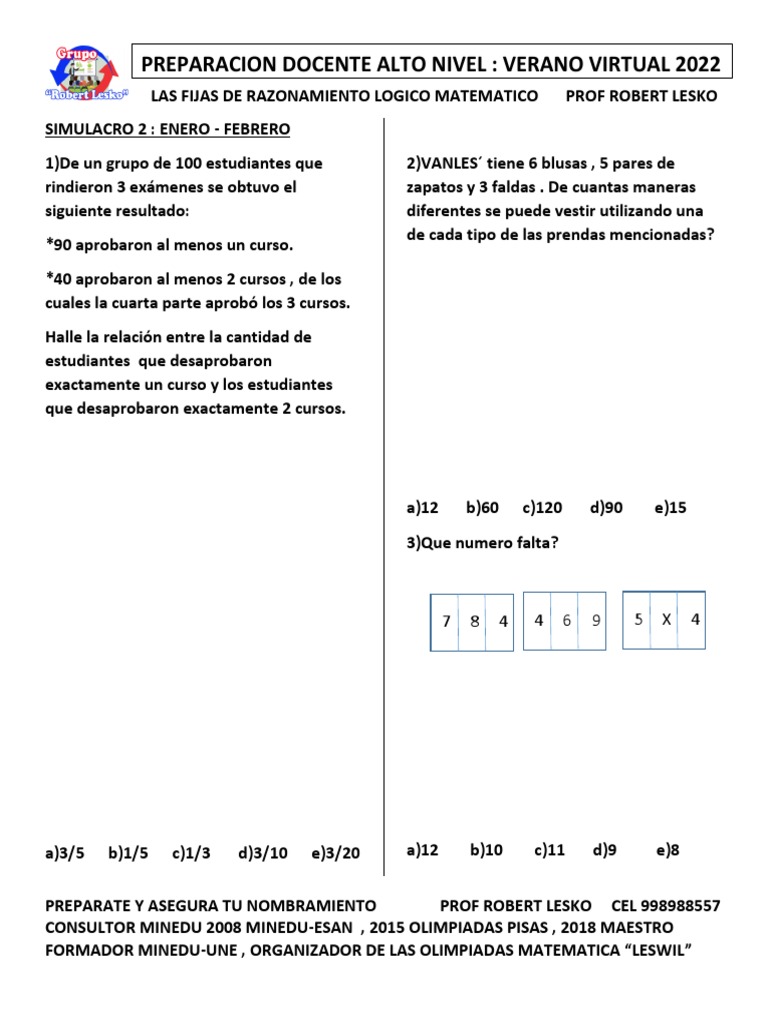Ve22 Grupo Robert Lesko Simu 2 -12 Enero (1) | PDF | Lógica