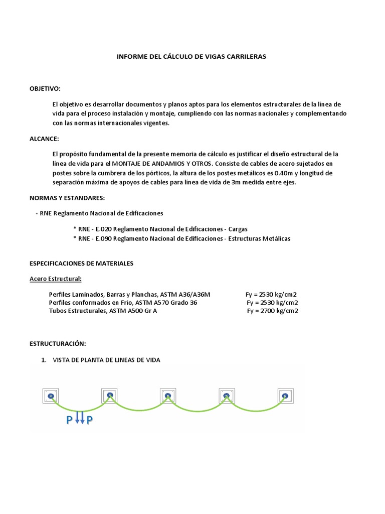 Informe y Analisis y Calculo de Linea de Vida-Odim | PDF