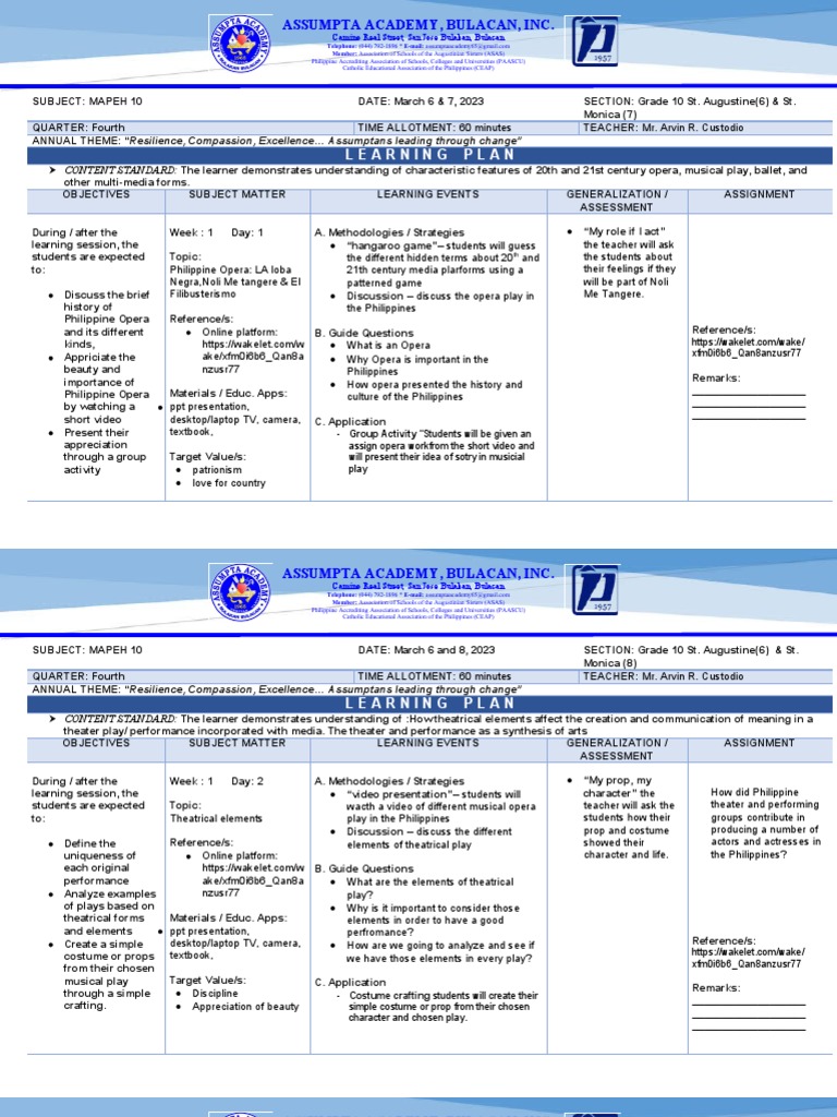 November LP Grade 10 | PDF | Learning | Augustine Of Hippo