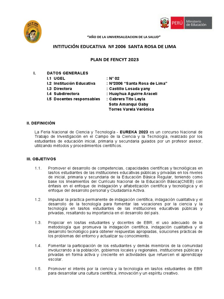 Plan de Fencyt 2023 | PDF