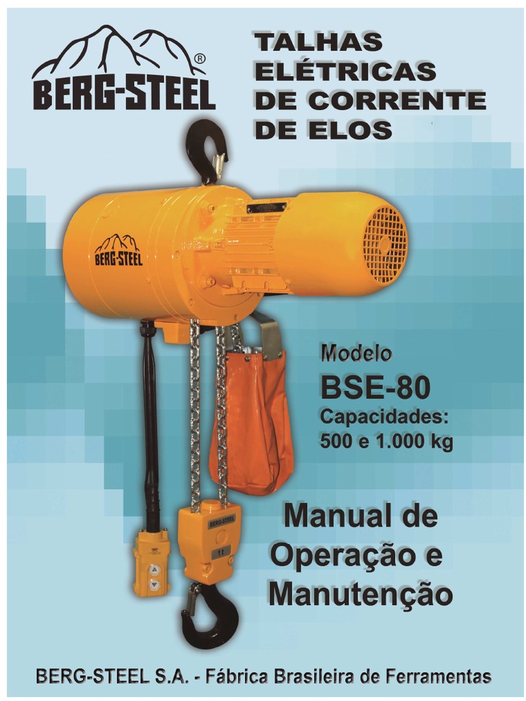Manual Talha Eletrica - Berg Steel | PDF | Freio | Vestir-se
