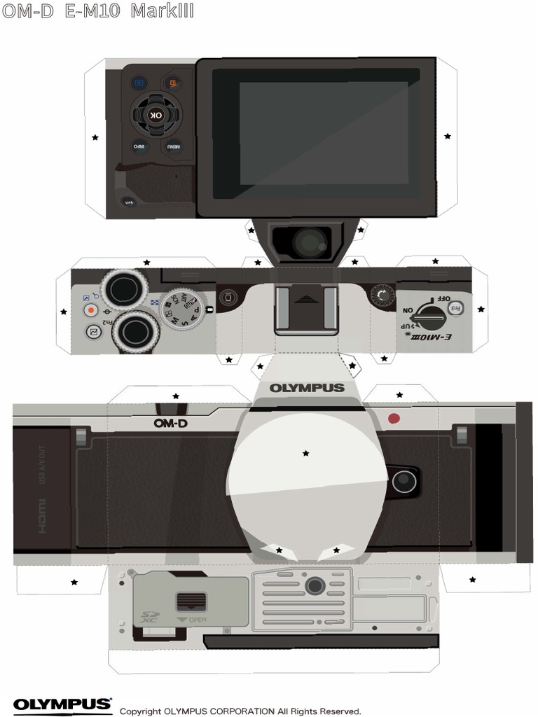 Create A Papercraft Olympus E M10 Mark III Camera | PDF