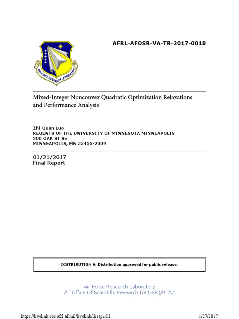 Mixed Integer Nonconvex Quadratic Optimization Relaxations And Performance Analysis Pdf 