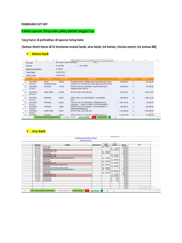 Panduan Cut Off | PDF