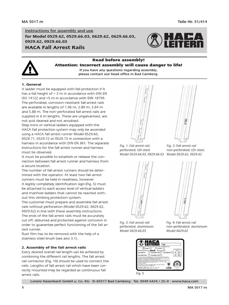 Fall Arrest Rail Assembly Guide | PDF | Technology & Engineering
