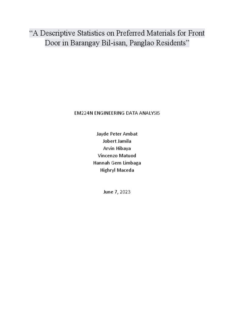 Data Analysis Project Group 1 Pdf