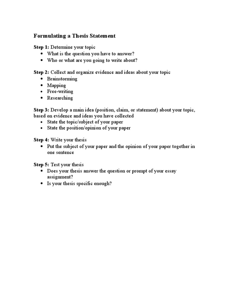 How to Write a Thesis Statement | PDF | Career & Growth