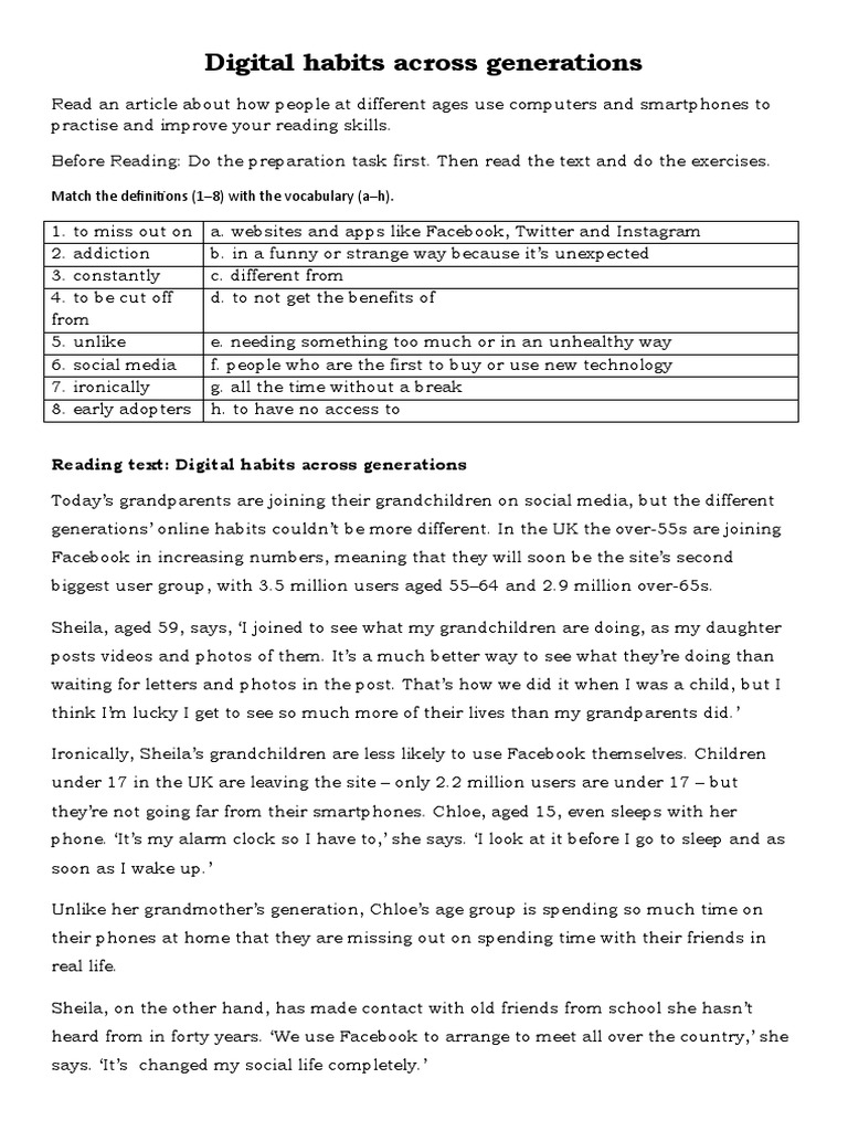 Digital Habits Across Generations | PDF