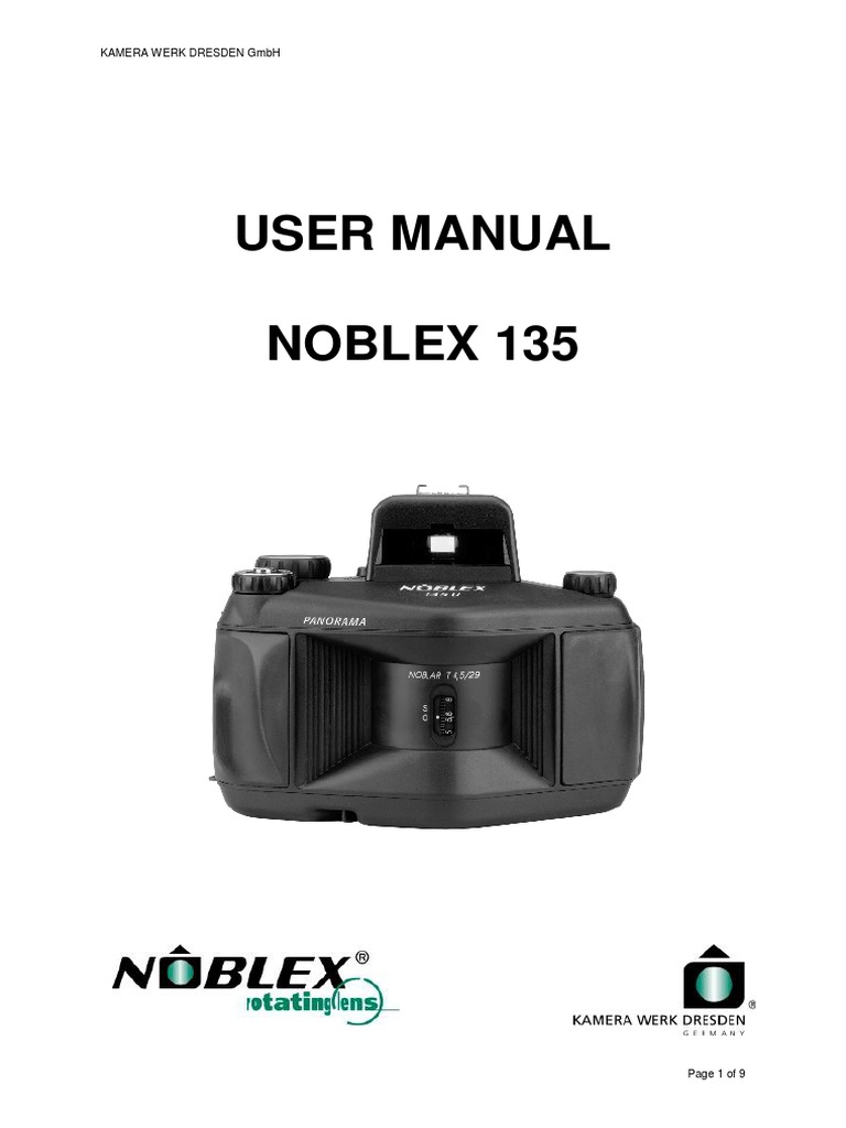 Noblex 135 | PDF | Exposure (Photography) | Camera