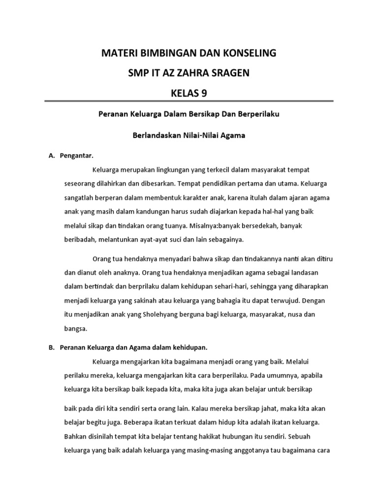 Materi BK Kelas 9 | PDF
