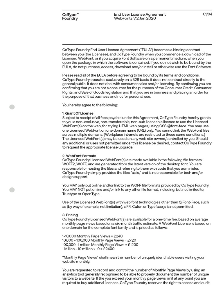 CoType EULA WebFonts | PDF