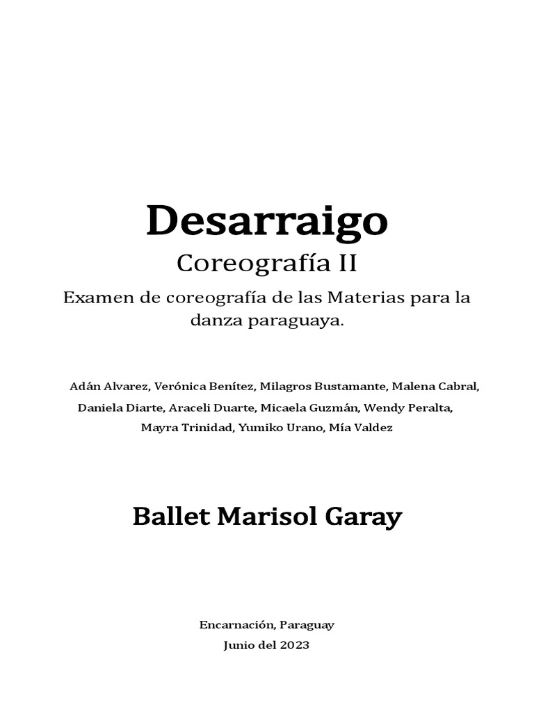Desarraigo: Danza y Sueños en Paraguay | PDF